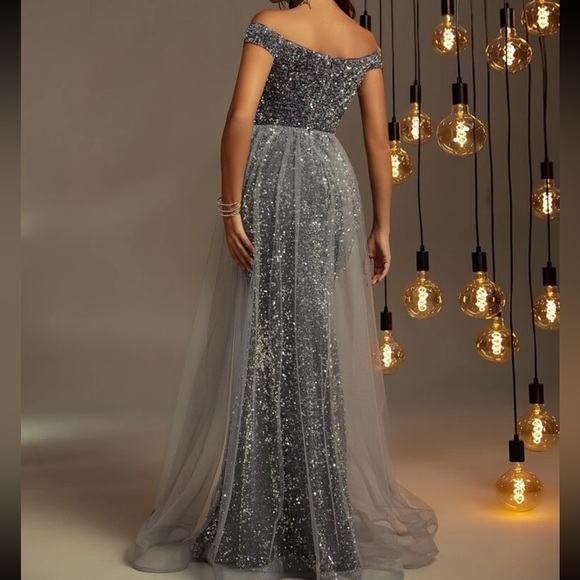 Dresses | Luxe Off Shoulder Mesh Detail Party Formal Prom Wedding ...